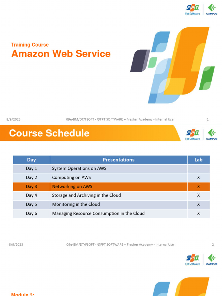 Training AWS - Module 3 - Networking in AWS | PDF