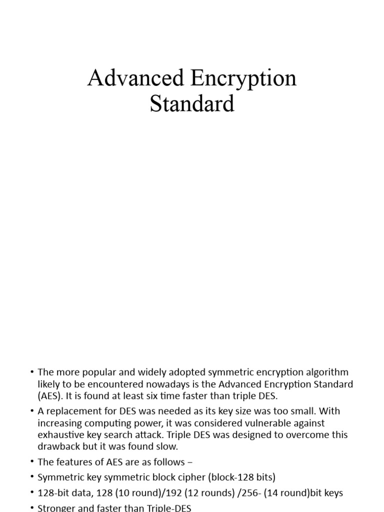 3.2 AES and Multiple DES | PDF | Encryption | Telecommunications