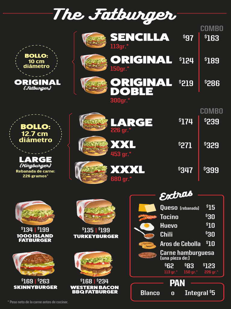 Menu Fatburger 1692733210 | PDF