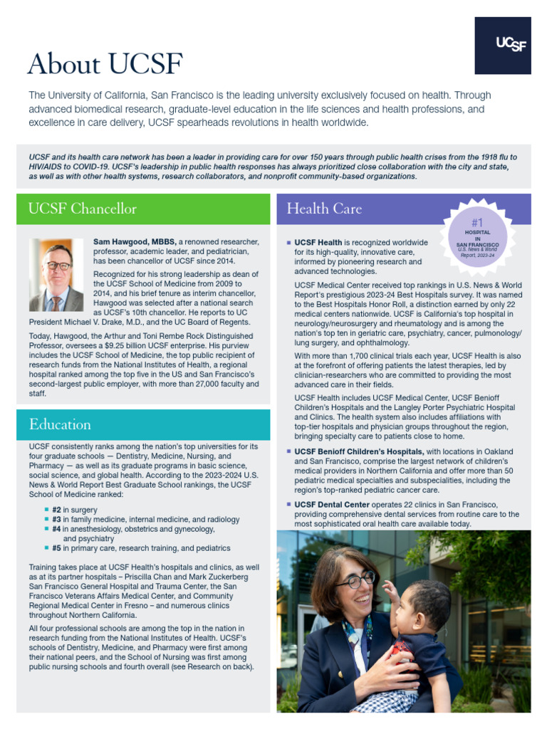 UCSF General Fact Sheet | PDF | Medicine | Clinical Medicine