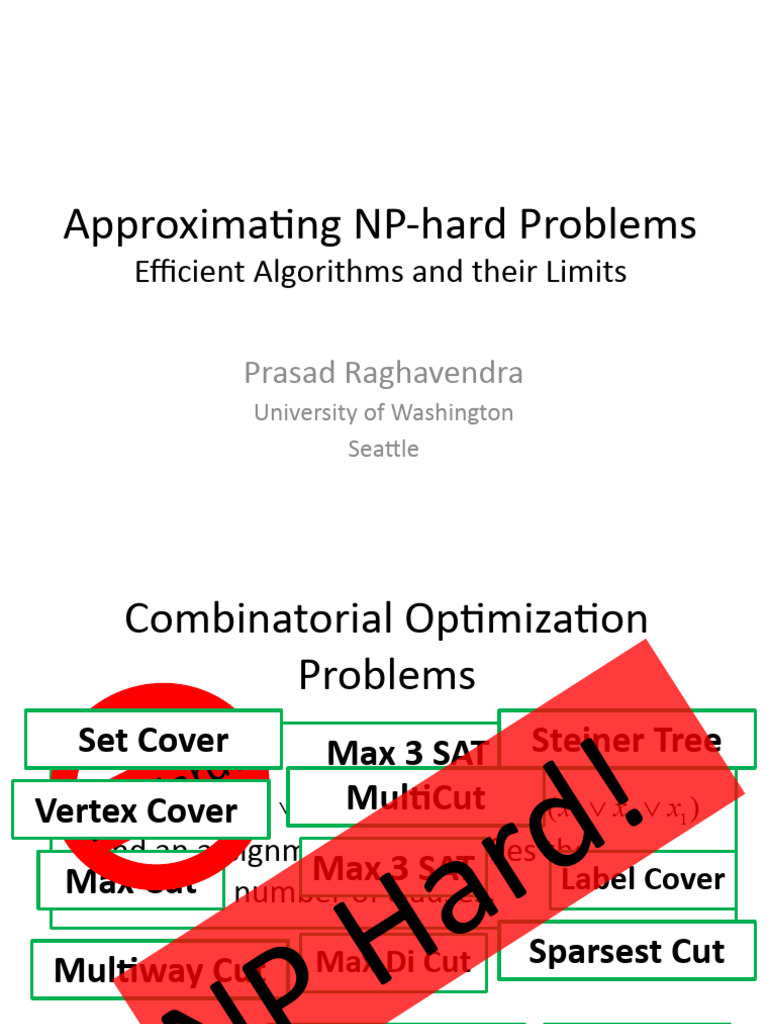 Approximating NP-hard Problems: Efficient Algorithms and Their Limits | PDF Approximating NP-hard Problems: Efficient Algorithms and Their Limits | PDF