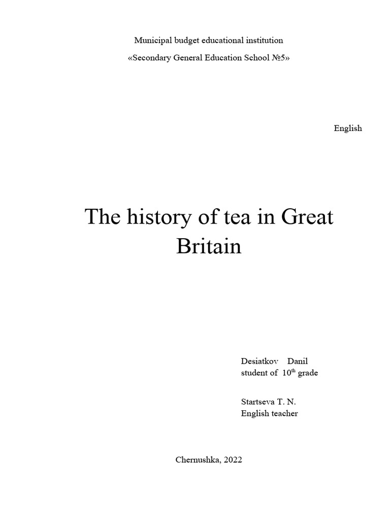 Evolution of Tea Culture in Britain | PDF | Tea | Green Tea