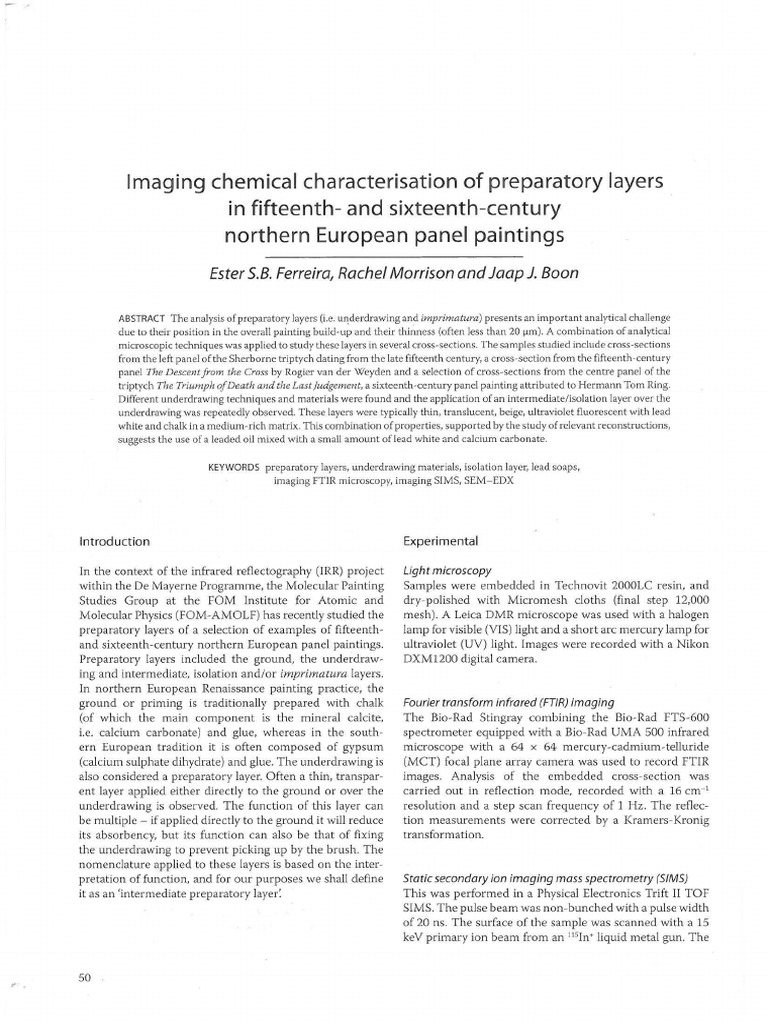 Imaging Chemical Characterisation of Pre | PDF