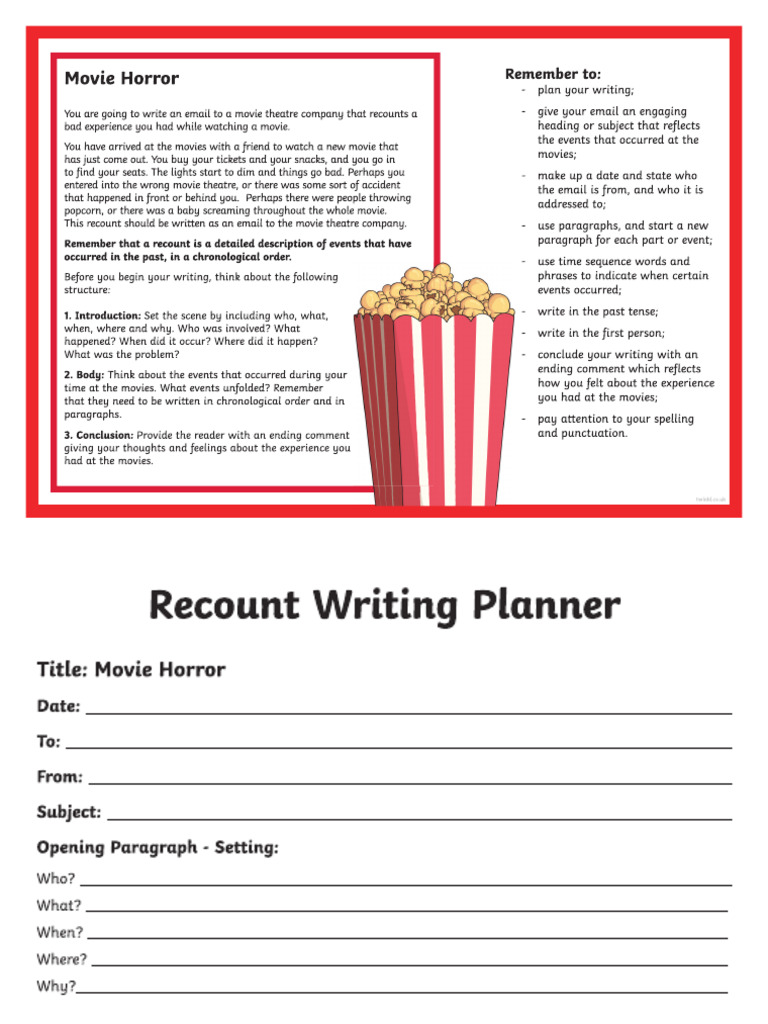 Recount Activity Sheet | PDF