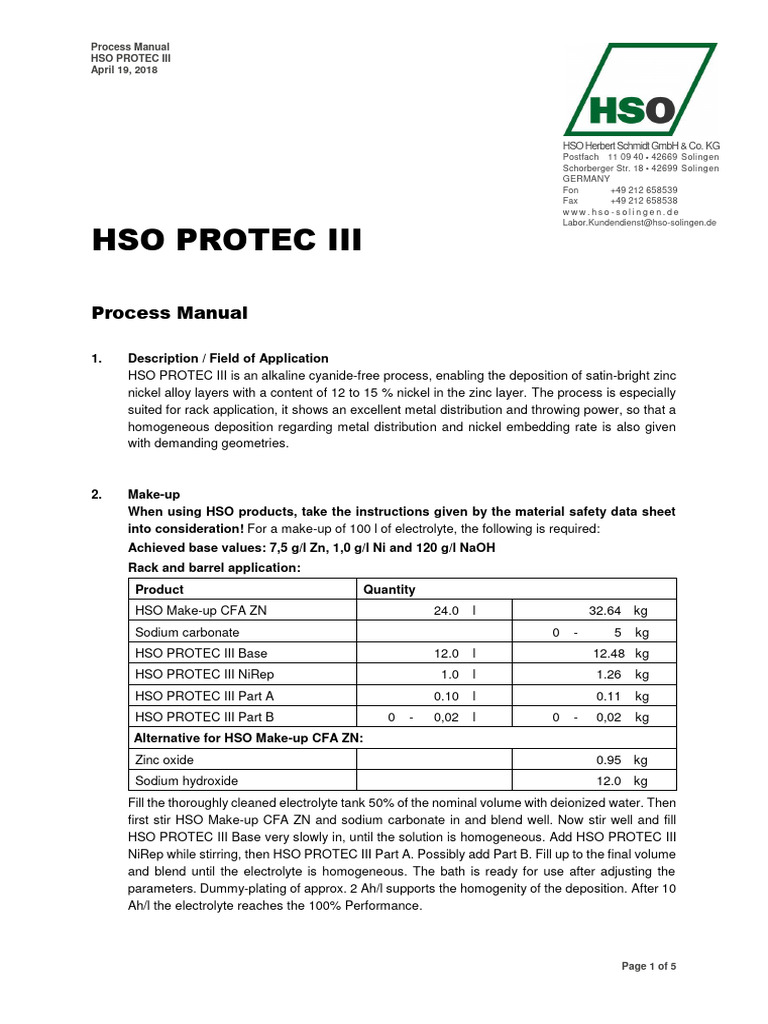 Hso Protec Iii | PDF