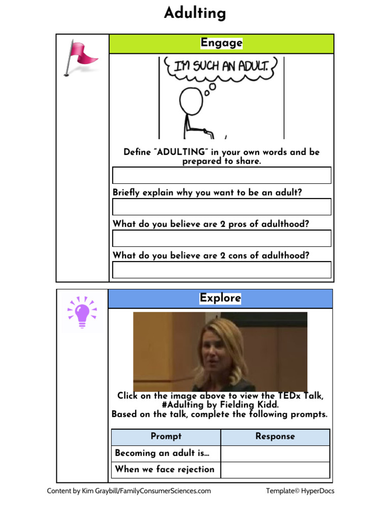 Christian Milam - Adulting HyperDoc | PDF