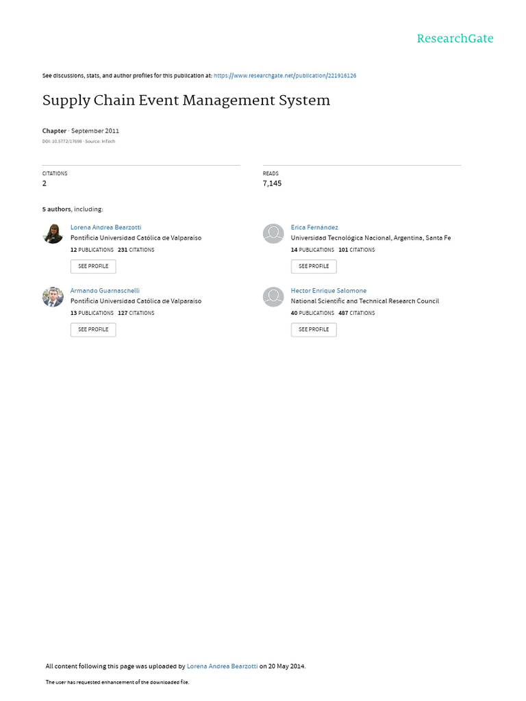 Supply Chain Event Management System | PDF | Supply Chain Management | System