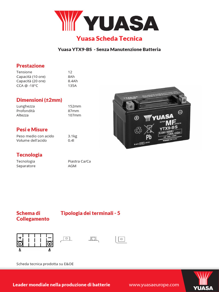 Ytx9-Bs Datasheet | PDF