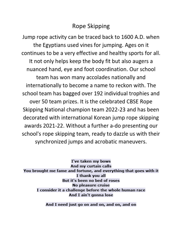 Rope Skipping | PDF