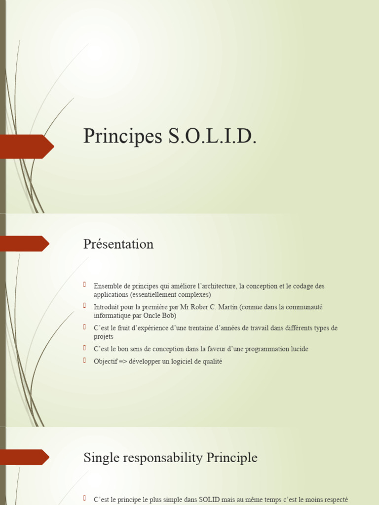Principes SOLID | PDF | Interface (Informatique) | Logiciel