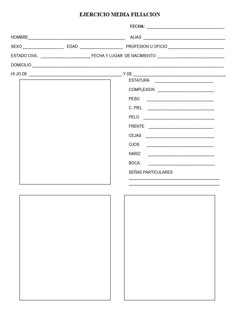 Ejercicio Media Filiacion y Odont | PDF | Cuidado de la salud | Anatomía