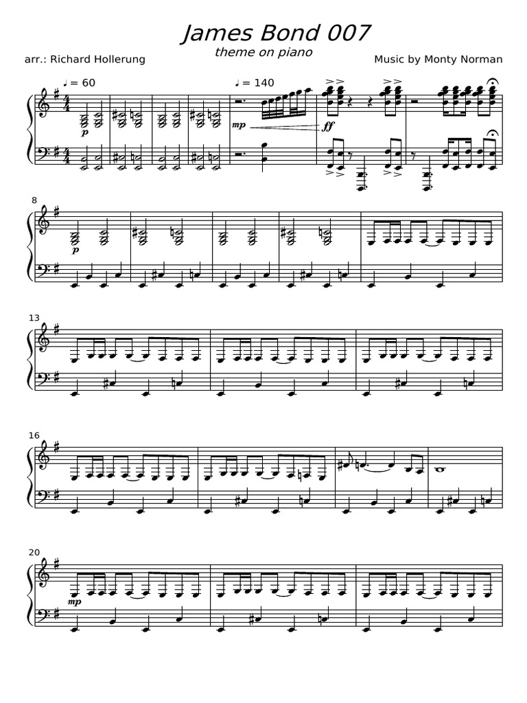 Piano Sheet for James Bond Theme | PDF