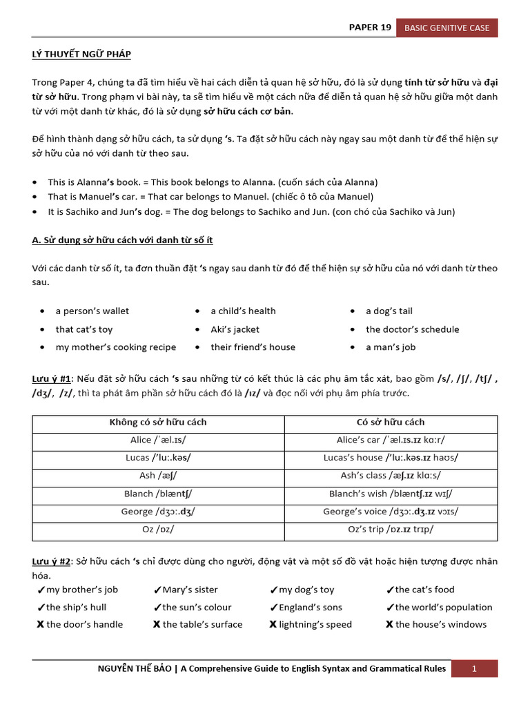 Paper 19 - Basic Genitive Case | PDF