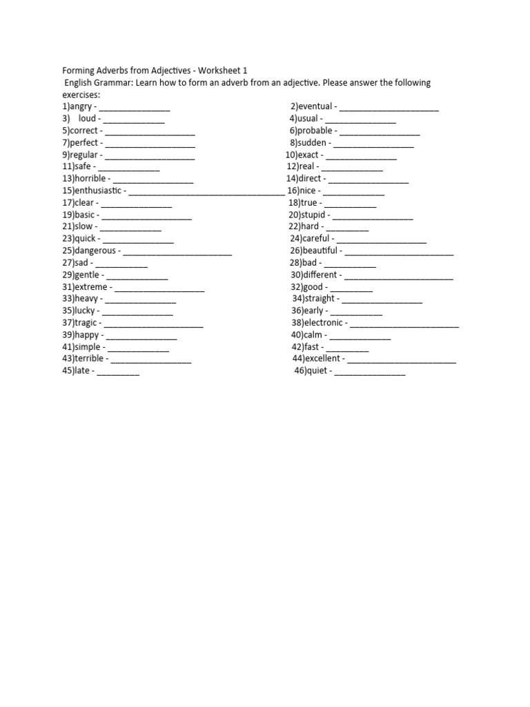 Adverb Formation for Learners | PDF | Teaching Methods & Materials | History