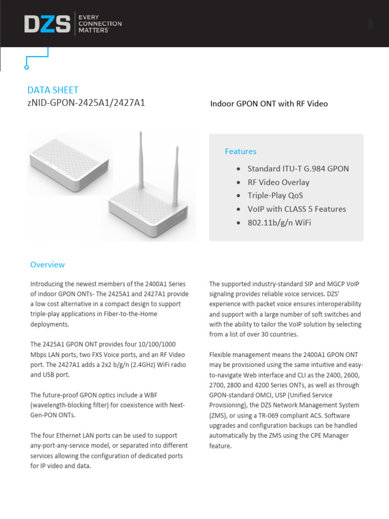 Znid Gpon 2427a12425a1 | PDF