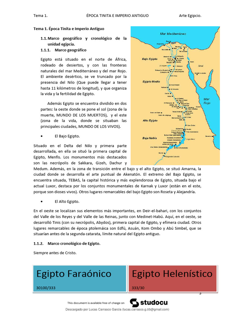 Época Tinita y Geografía de Egipto | PDF | Pirámide | Antiguo Egipto