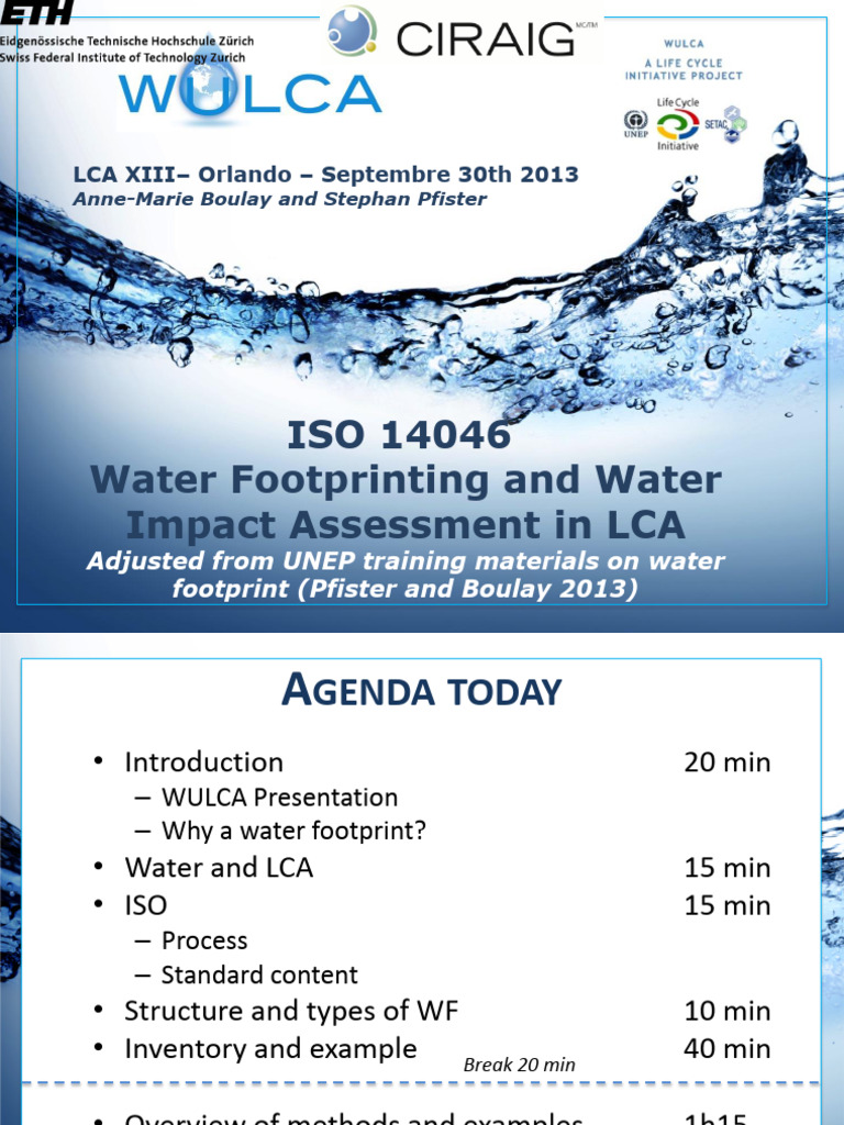 Water Footprint Class LCAXIII 2013 | PDF | Life Cycle Assessment | Water