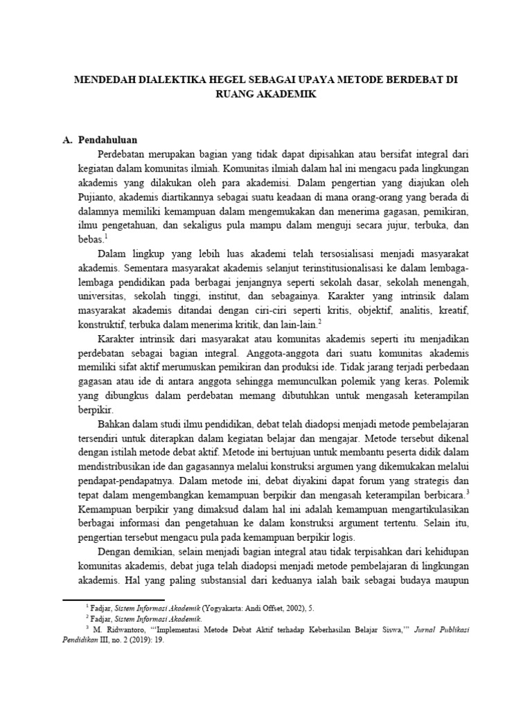 Metode Dialektika Hegel dalam Debat Akademik | PDF | Ilmu Sosial | Filsafat