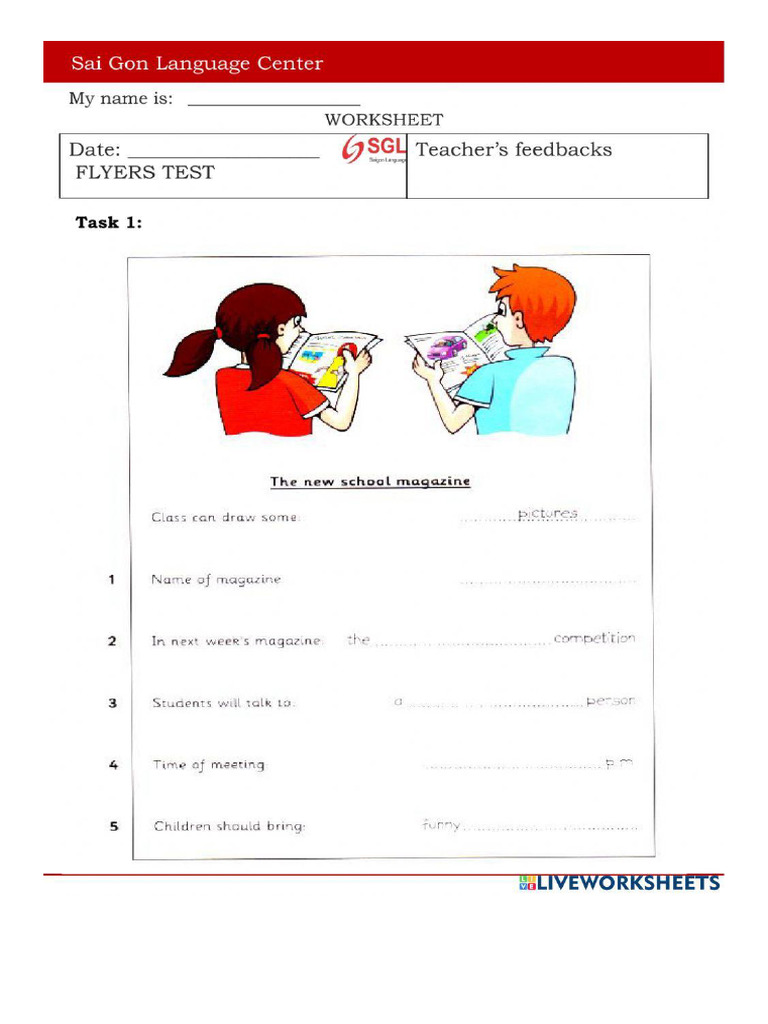 Flyers Tests 1 | PDF