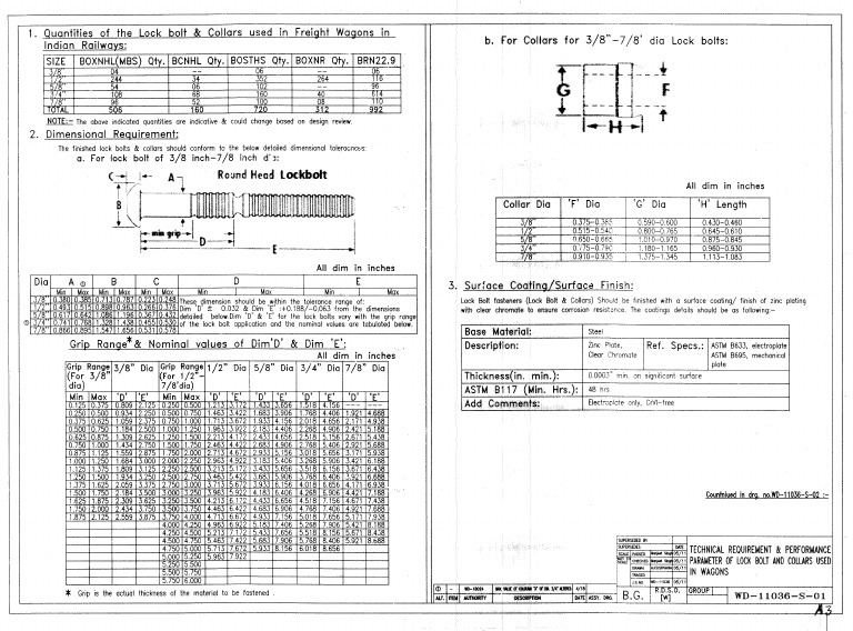 WD-11036-S-01 Alt-1 Technical Requirement & Performance Parameter of Lock Bolt & Collars Used in ...