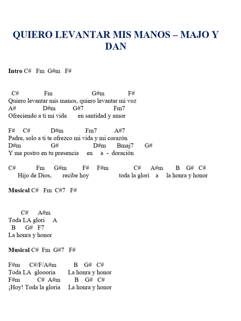 Quiero Levantar Mis Manos | PDF