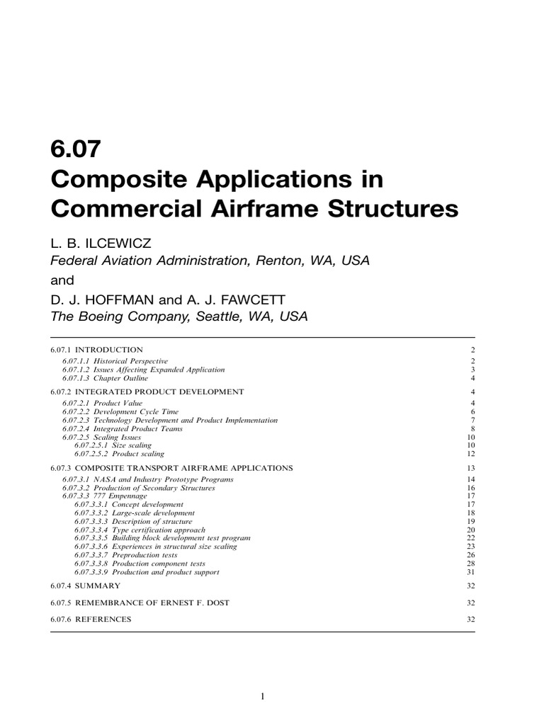 Composite Applications In Airframe Structures Pdf Composite