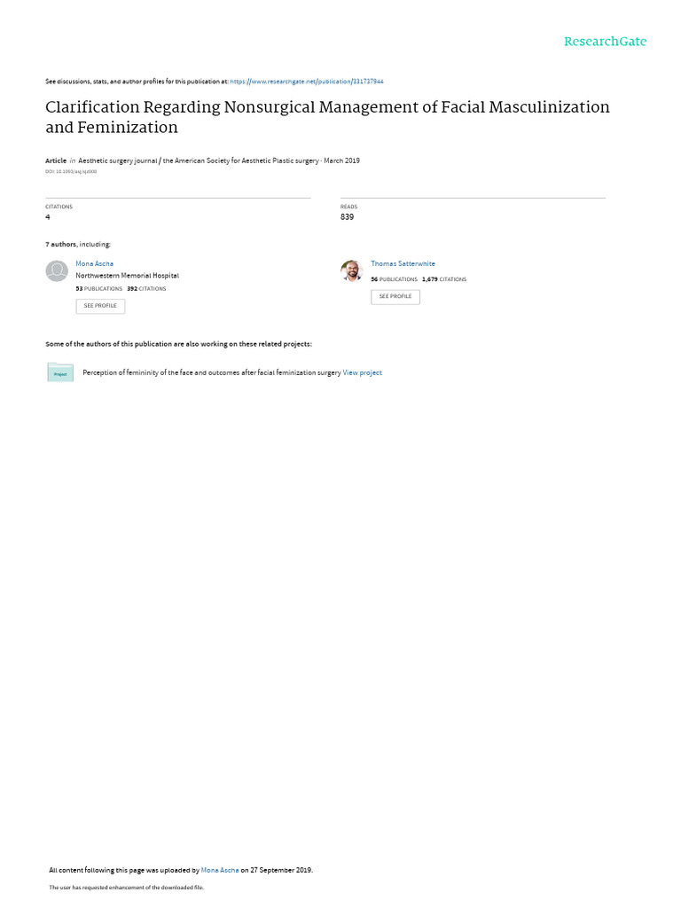 Clarification Regarding Nonsurgical Management of Facial ... Clarification Regarding Nonsurgical Management of Facial ...