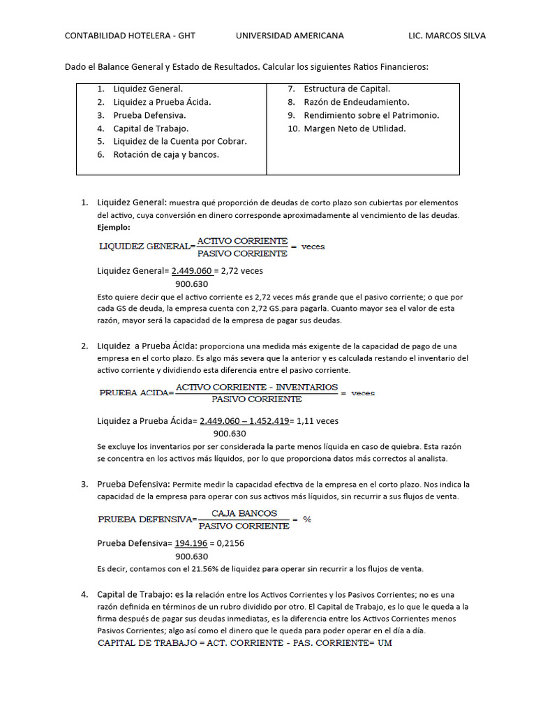 Ejercicios Resueltos de Ratios | PDF | Liquidez de mercado | Economias