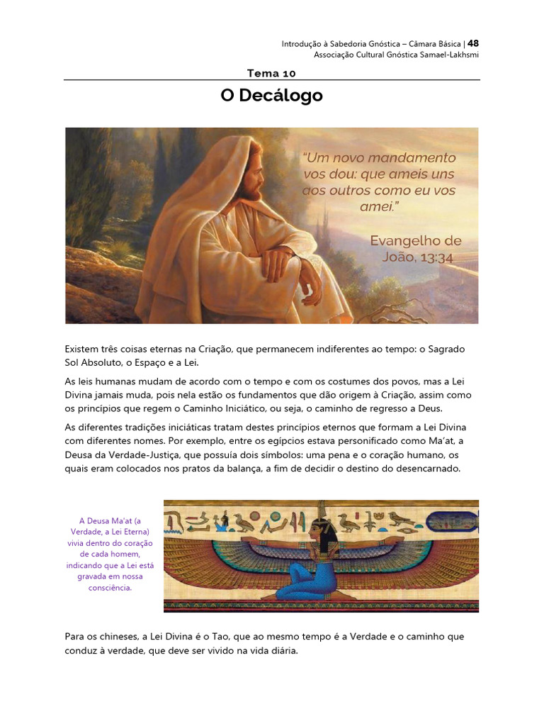 10. O Decálogo | PDF | Sabedoria | Os Dez Mandamentos