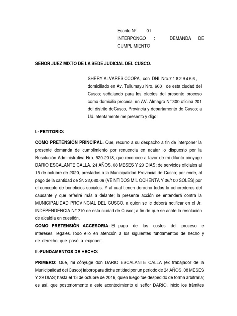 Demanda Final 2 - Merged | PDF | Demanda judicial | Ley procesal
