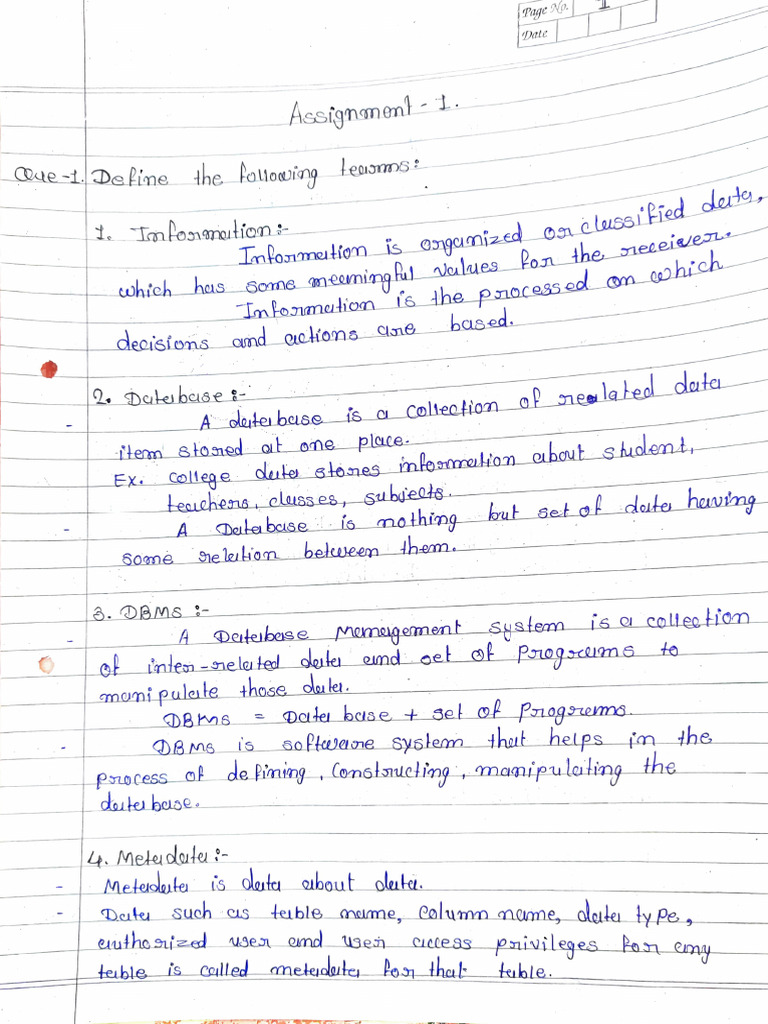 Dbms Assignment 1 | PDF | Data | Data Management