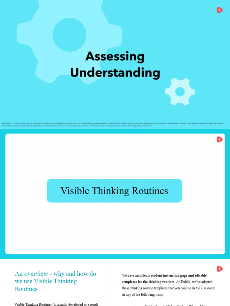 Kopyası - Assessing Understanding - Visible Thinking Routines | PDF | Behavior Modification ...