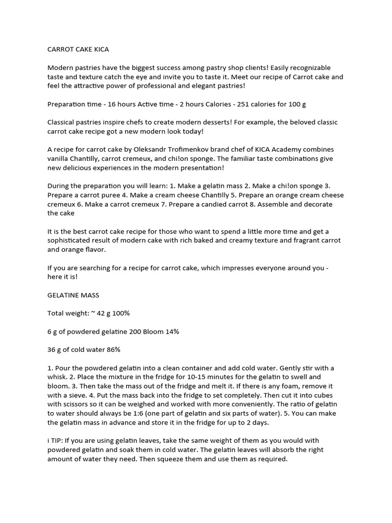 Carrot Cake Kica | PDF