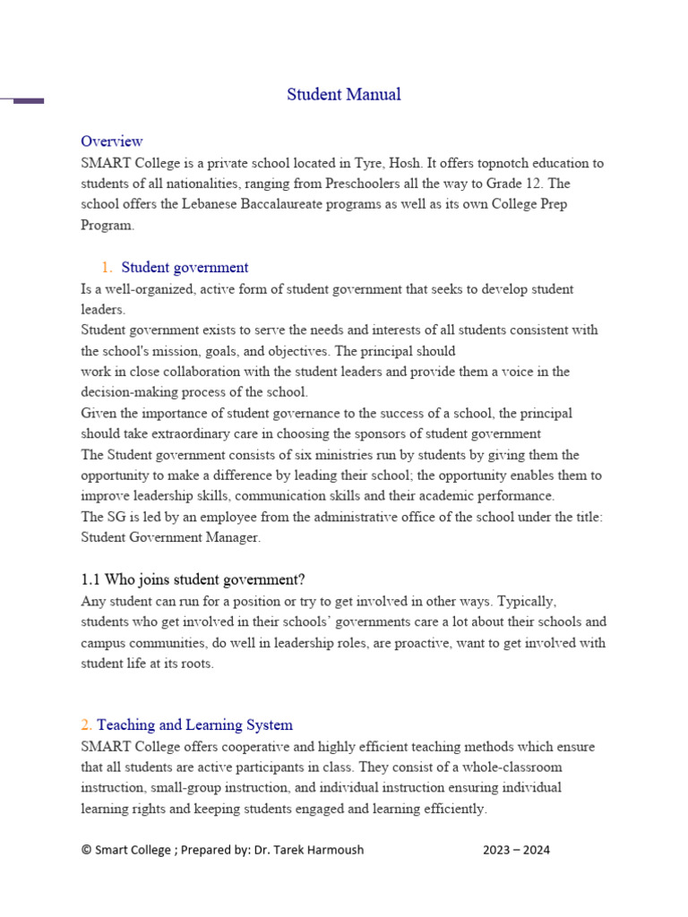 Student Manual | PDF | Homework | Cognitive Science