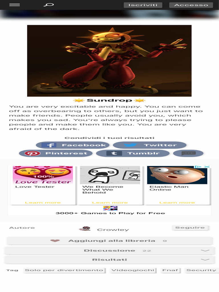 Sundrop Personality Traits Analysis | PDF