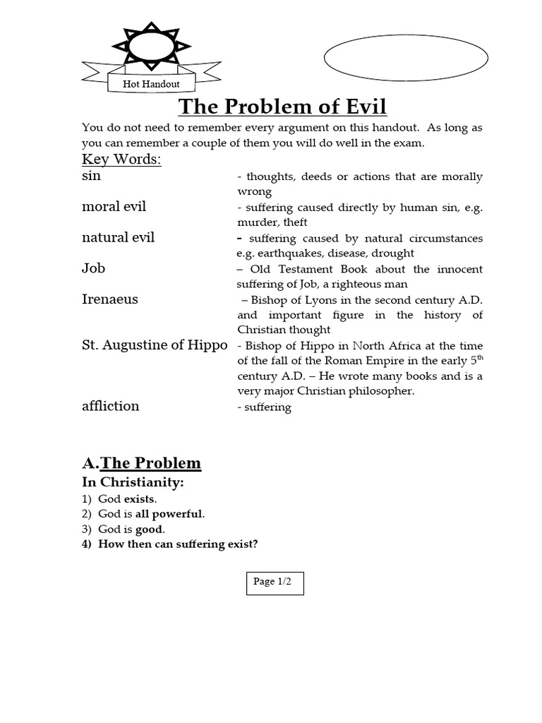 Summary Handout Problem - of - Evil | PDF