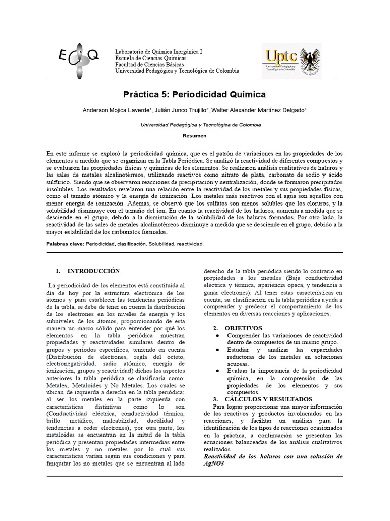 Periocidad Quimica | PDF
