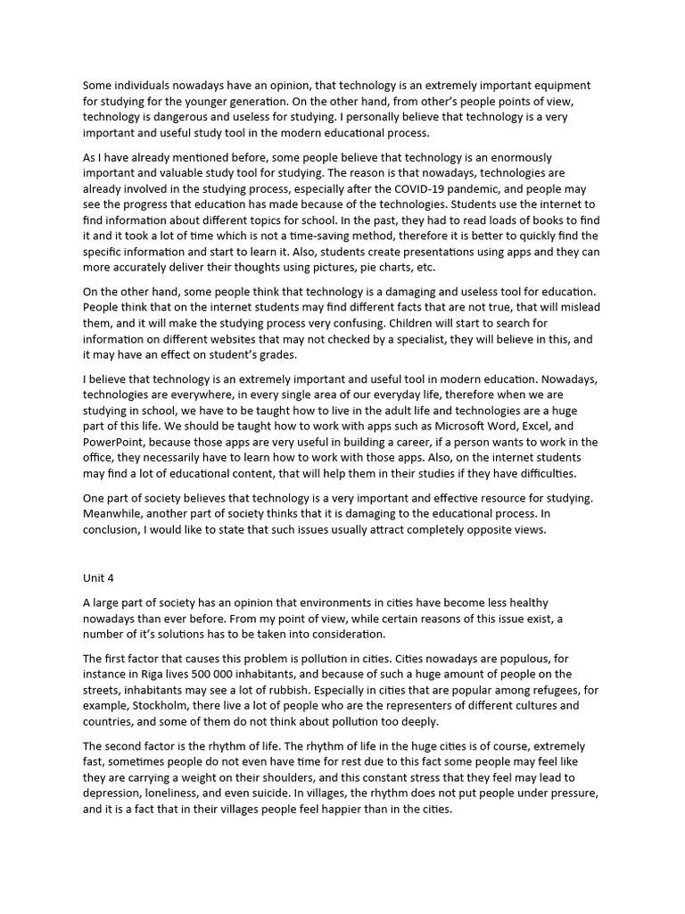 Writing Task 2unit 2-4 | PDF | Experience | Knowledge