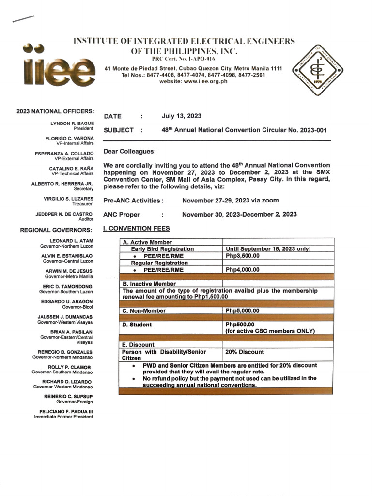 IIEE Convention | PDF