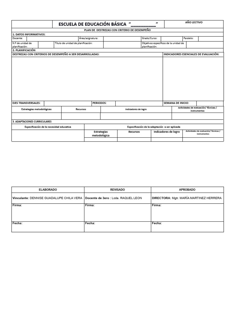 Formato de Planificacion | PDF | Planificación | Aprendizaje