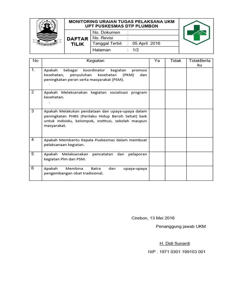 DAFTAR TILIK 5.2.4 Ep 2 | PDF