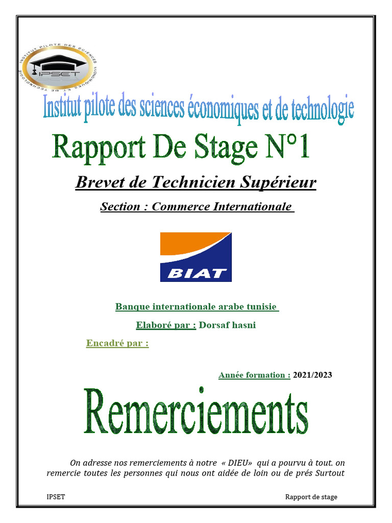 RapportStage SOCOTU | PDF