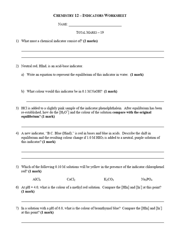 Indicators Worksheet 1fmbota | PDF