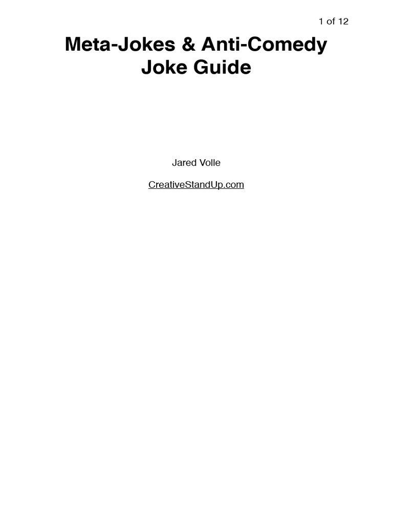 Meta-Jokes and Anti-Comedy Guide | PDF | Jokes | Stand Up Comedy