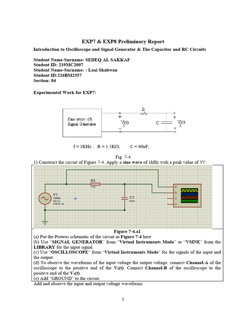 ELEC2207 EXP7 and EXP8 Preliminary Report | PDF