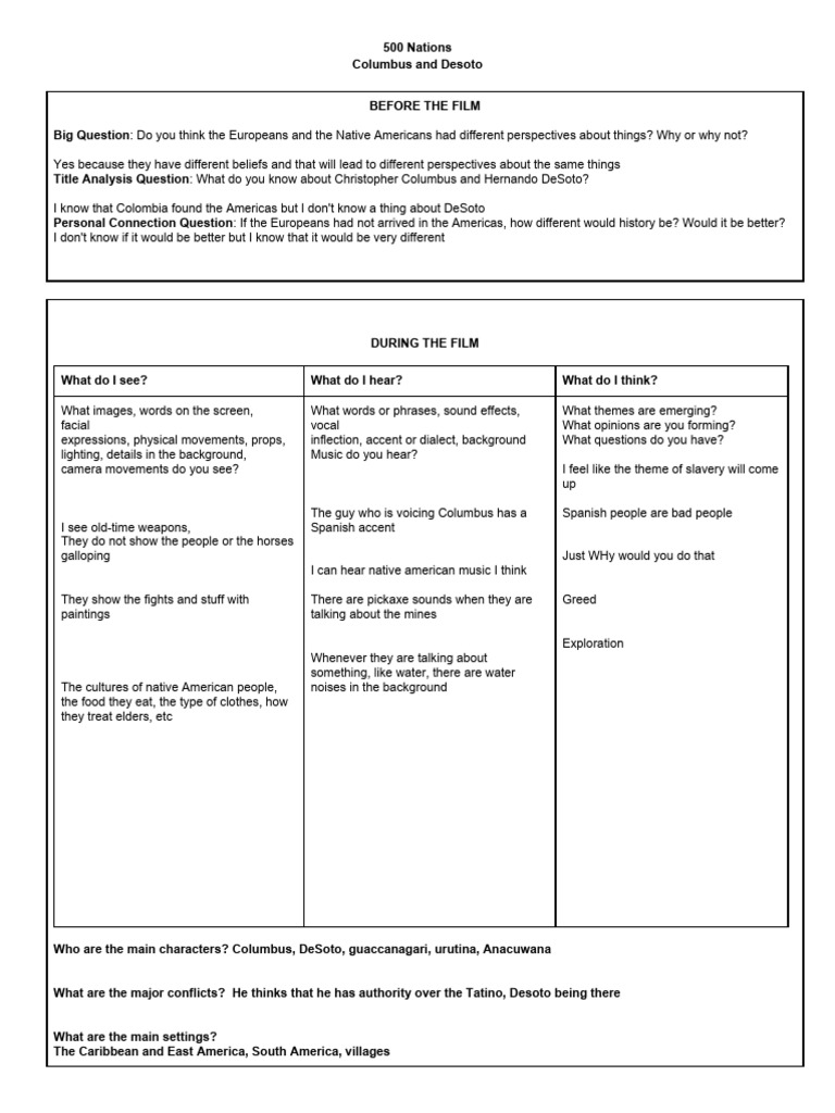 500 Nations Columbus and Desoto Final | PDF | Christopher Columbus ...