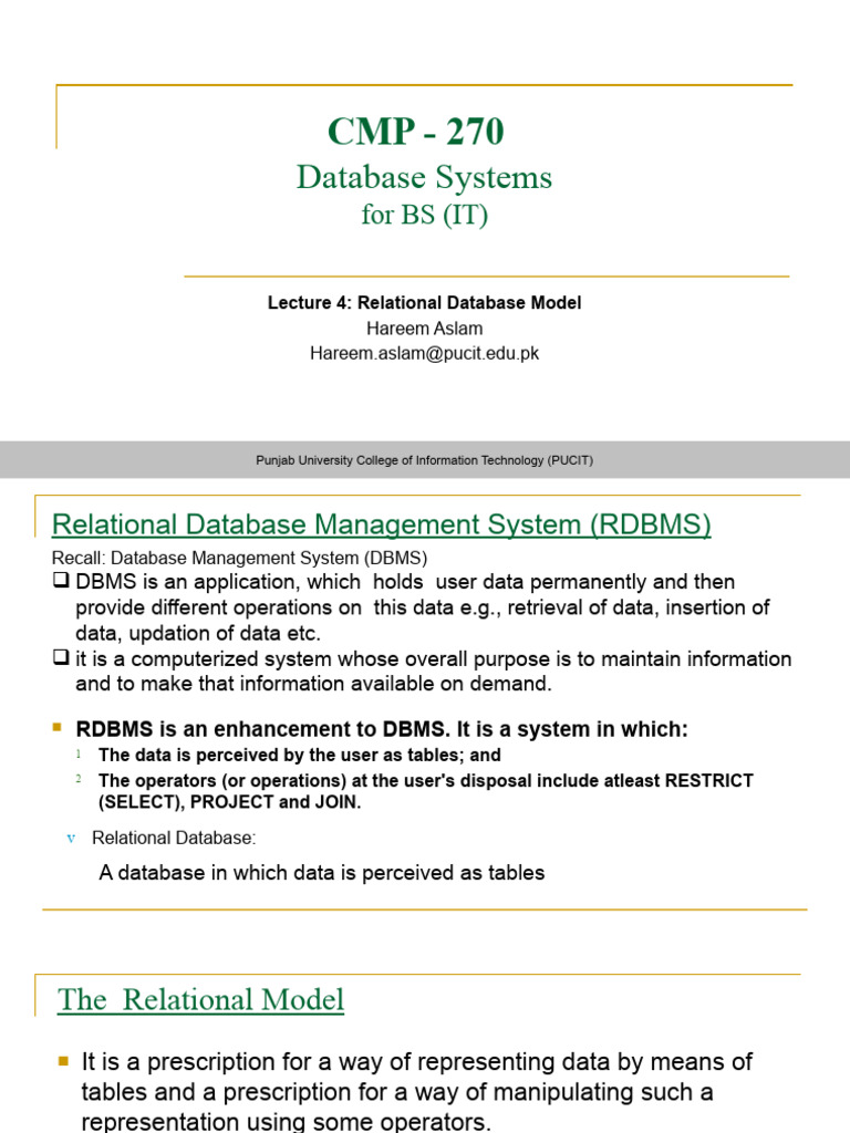 Understanding Relational Database Models | PDF | Relational Database | Relational Model