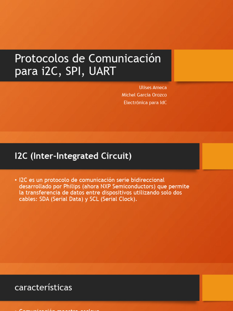 Protocolos de Comunicación para I2c, SPI | PDF