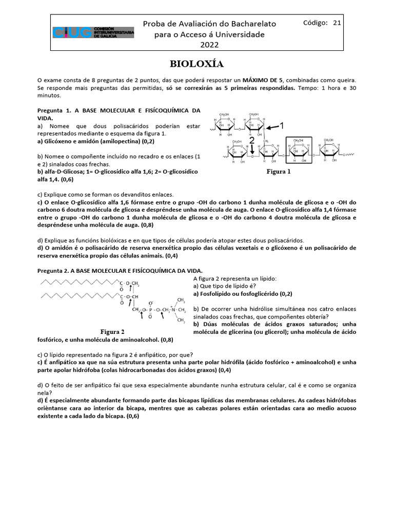 Examen Biología de Galicia (Extraordinaria de 2022) (WWW ...