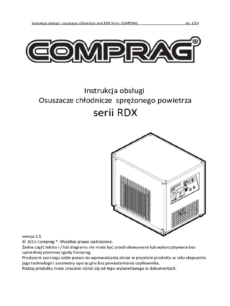 Comprag - Instrukcja Osuszacze RDX - PL | PDF